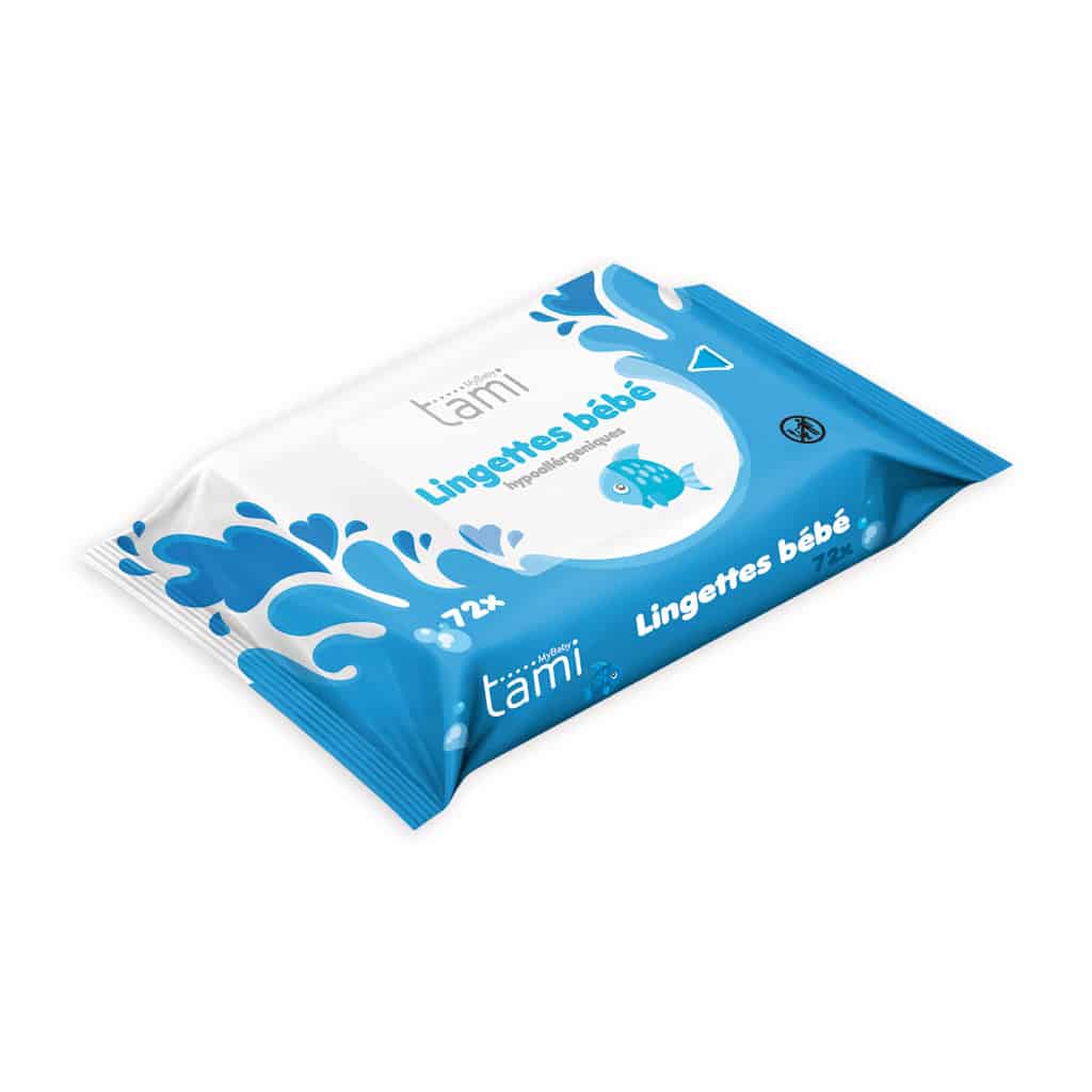 lingettes bébé en sachet de 72